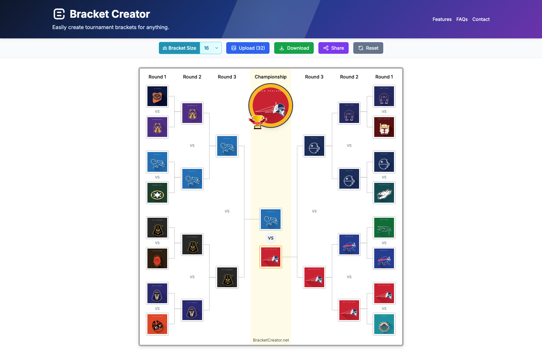 Bracket Creator - Easily create tournament brackets for anything